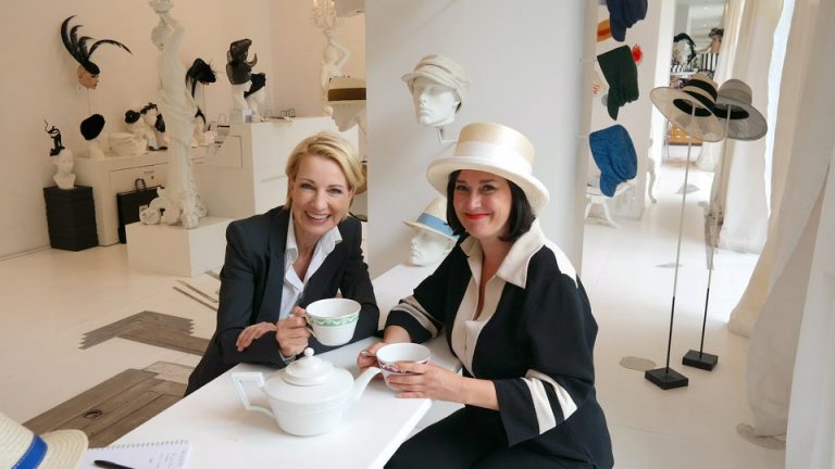 Having a cup of tea with Haute-Couture-Hatmaker Fiona Bennett